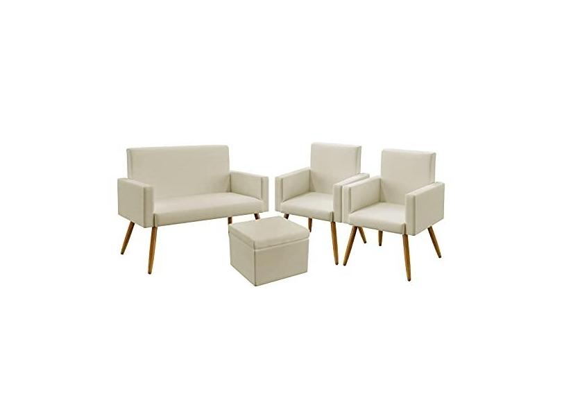 Kit Poltrona Namoradeira e 2 Poltronas Decorativas Estofada Para Sala ...