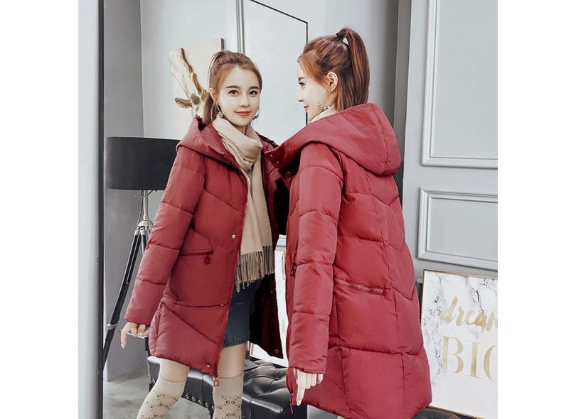 Casaco fino coreano moda feminina de inverno para engrossar jaqueta de ...