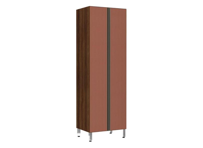 Paneleiro Torre 70Cm 2 Portas Jade Nogueira Dourado Com Gaia em ...