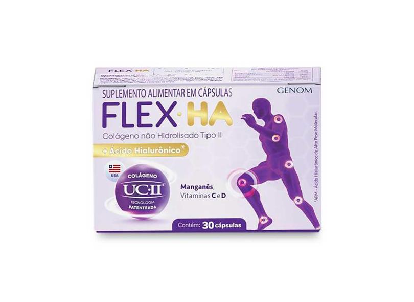 Suplemento Alimentar Flex-HA com 30 Cápsulas Genom 30 Cápsulas com o ...