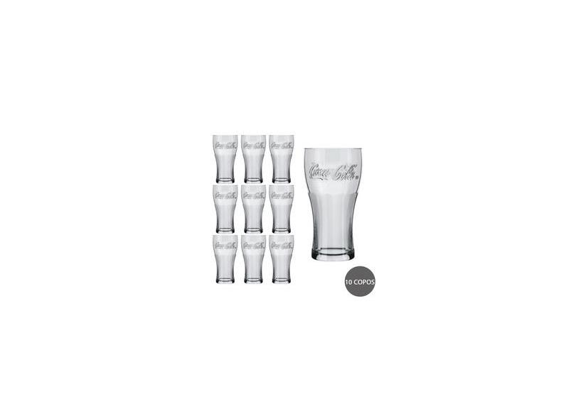 Conjunto 10 Copos Coca Cola 470ml Vidro Nadir Suco Agua com o Melhor ...