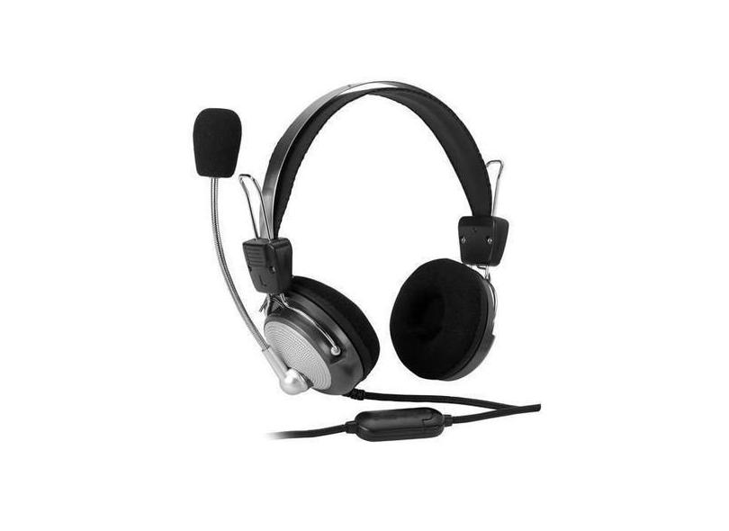 Headset Satellite AE-335 com 3.5 MM para PC - Prata/Preto em Promoção é ...