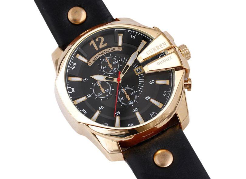 Relógio Masculino Curren Pulseira Em Couro Modelo 8176 com o Melhor ...