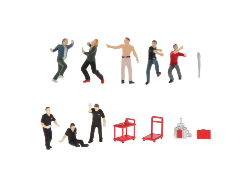 13 Unidades 1/64 Figuras Diorama Street Scene Scenario Model Kit Layout ...