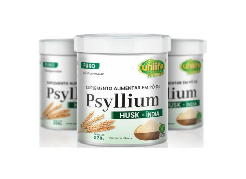 Psyllium Plantago Ovata em Pó Puro 220g Husk-Índia Kit com 3 em ...