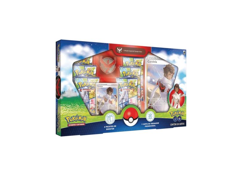 Caixa Box Cards Pokémon go Equipe Valor Com 38 Cartas Copag com o ...