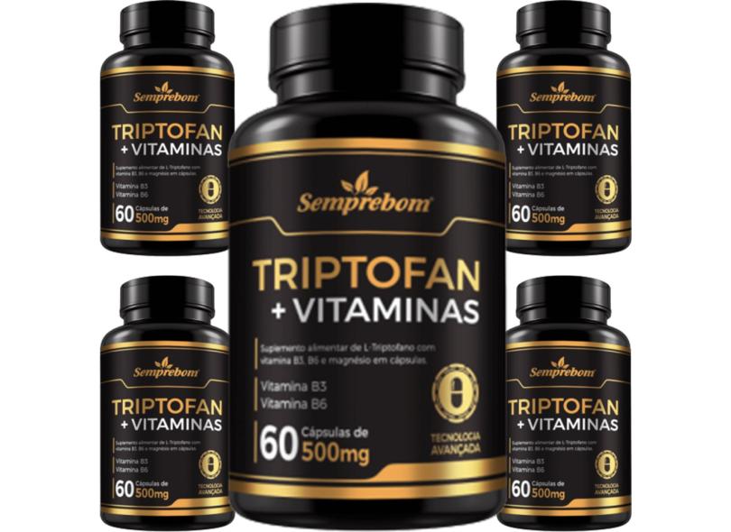 Combo 5 Frascos De Triptofan (Suplemento Regulador De Sono) 300 ...