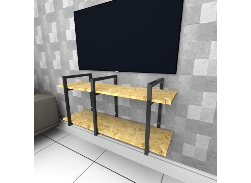 Rack estilo industrial aço cor prateleiras 30cm cor OSB modelo ...