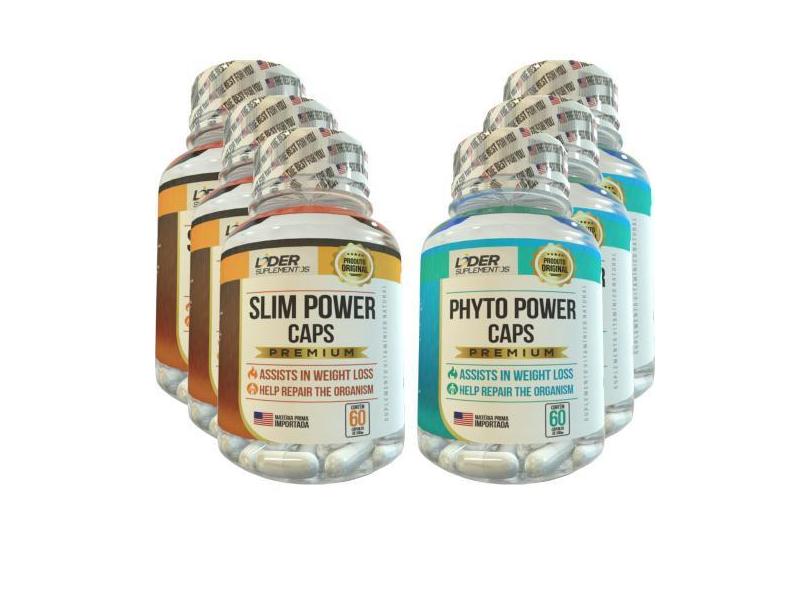 Slim Power 60 Caps + Phyto Power 60 Caps 500Mg - 6 Potes - Lider Venda ...