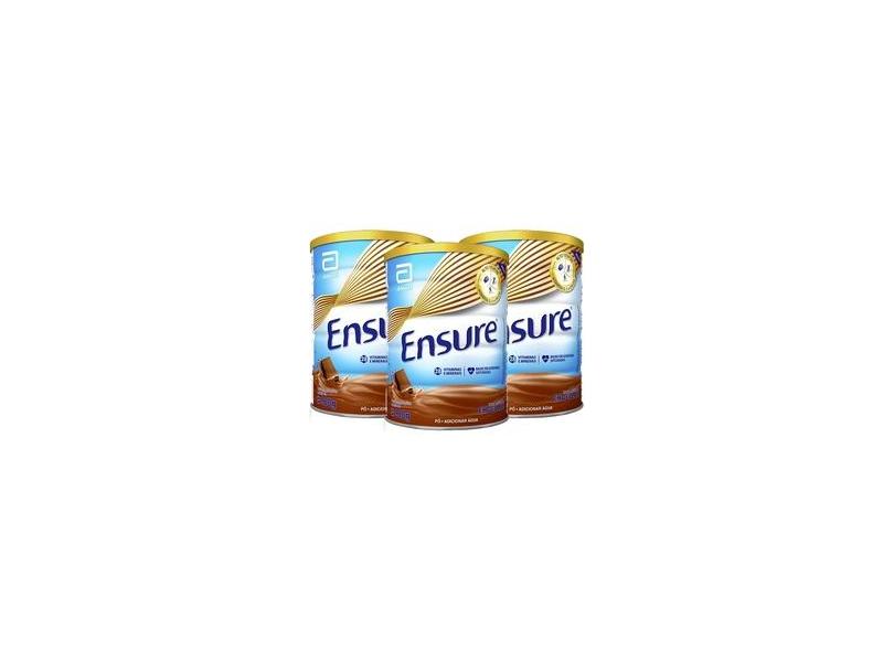 Ensure Pó Sabor Chocolate c/ 3 Latas de 900g Cada com o Melhor Preço é ...