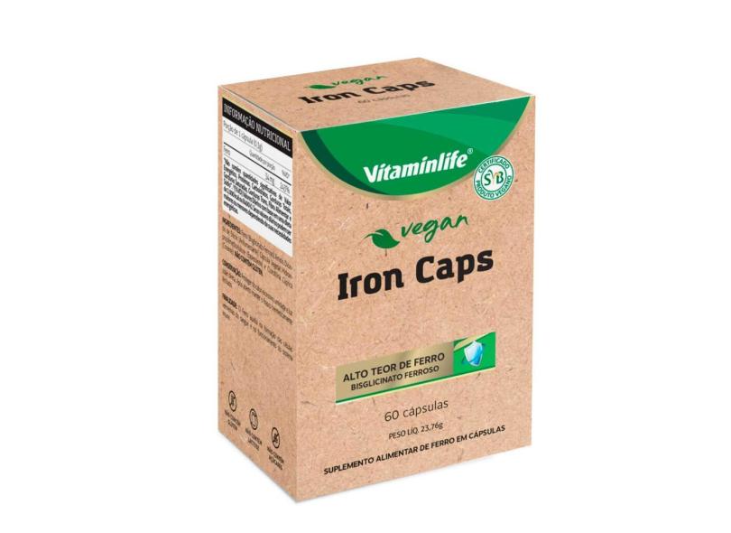 Suplemento Alimentar de Ferro Vitaminlife Vegan Iron Caps 60 Cápsulas ...
