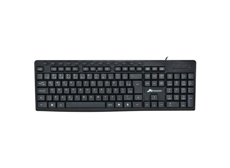 Teclado USB Padrão ABNT2 107 Teclas + 13 Teclas Multimídia Preto MN8260 ...