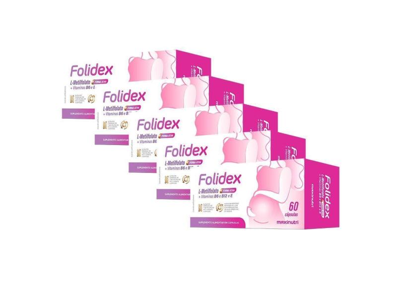 Folidex Metilfolato Vitaminas Para Gestantes 5X 60 Capsulas com o ...