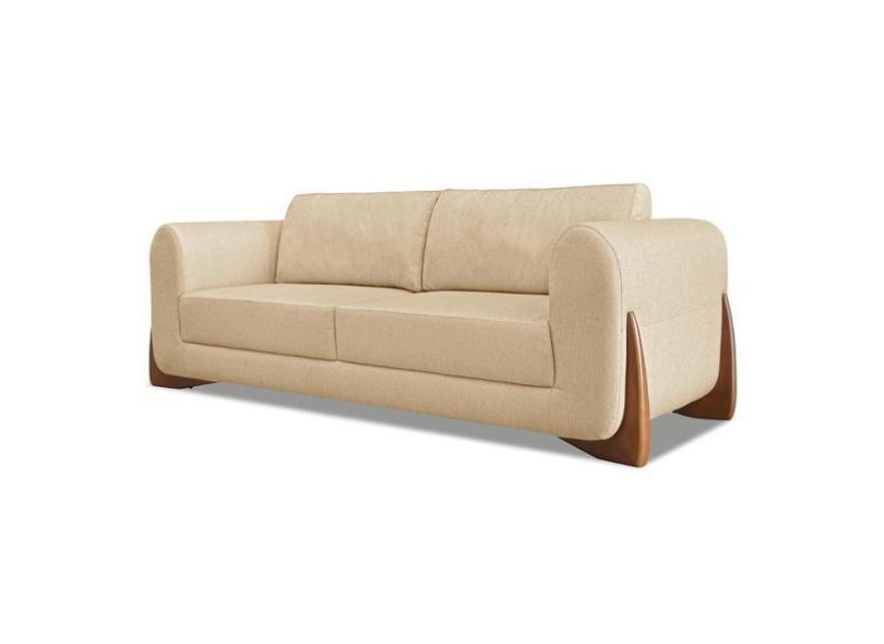 Sof 3 Lugares Base De Madeira Clarissa 230 Cm Linho S04 - D' em ...