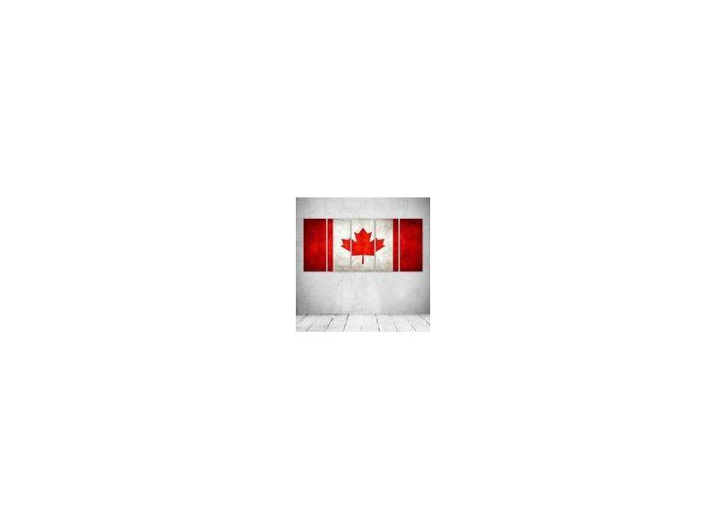 Quadro Decorativo - Leaves Canada Flags Canadian Flag - Composto de 5 ...