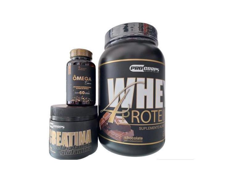 1 Kit - Whey Protein De Chocolate + Creatina 100G + Ômega - Procorps ...