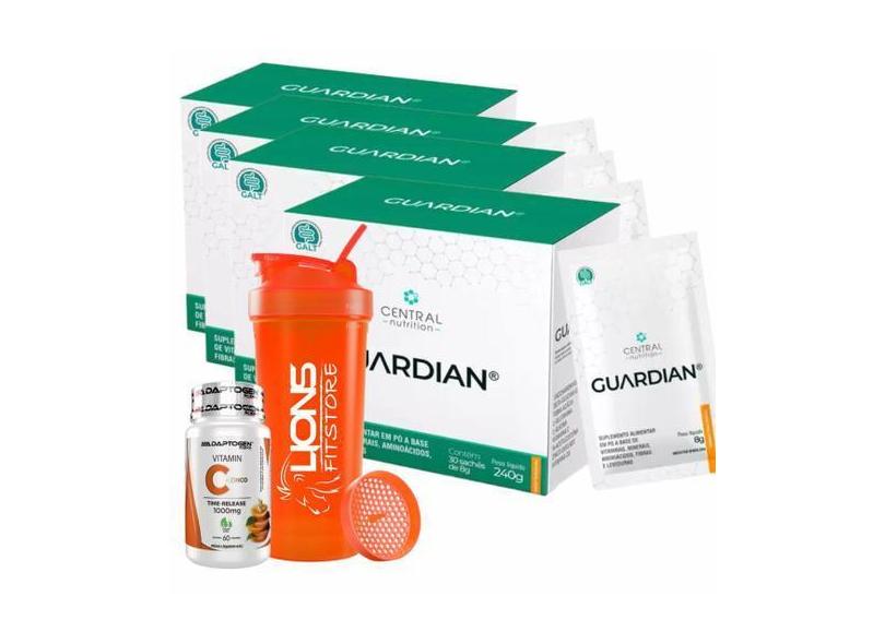 4X Guardian Tangerina 30 Sachês 8G Central Nutrition + Vitamina C 60Ca ...