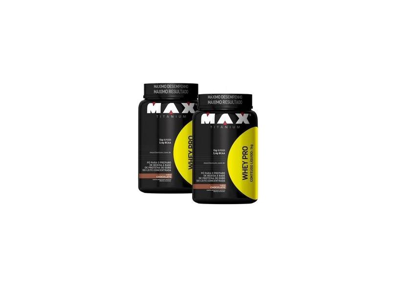 Combo x2 Whey Pro Max Titanium Pote Total 2kg - Chocolate com o Melhor ...