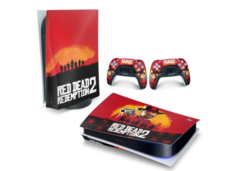 Skin PS5 Playstation 5 Adesivo Horizontal - Red Dead Redemption 2 com o ...