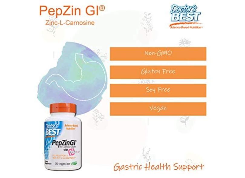 PepZin GI Complexo de Zinco-L-Carnosina Doctors Best - 120 Cápsulas ...