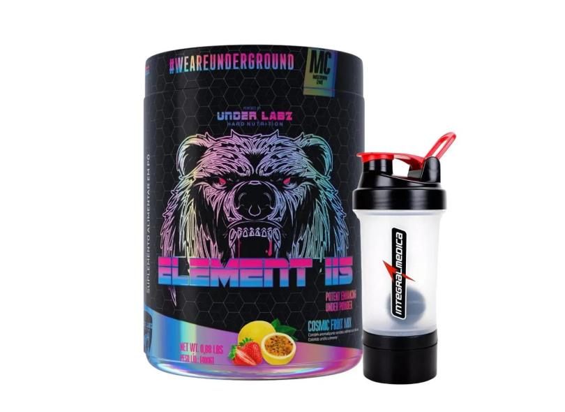 Pré Treino Element 115 400G Space Ice - Under Labz + Coqueteleira 2 ...