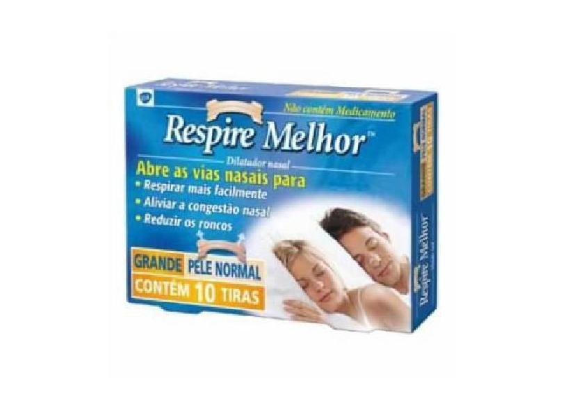 Dilatador Nasal Respire Melhor Pele Normal 10 Tiras Grande com o Melhor ...
