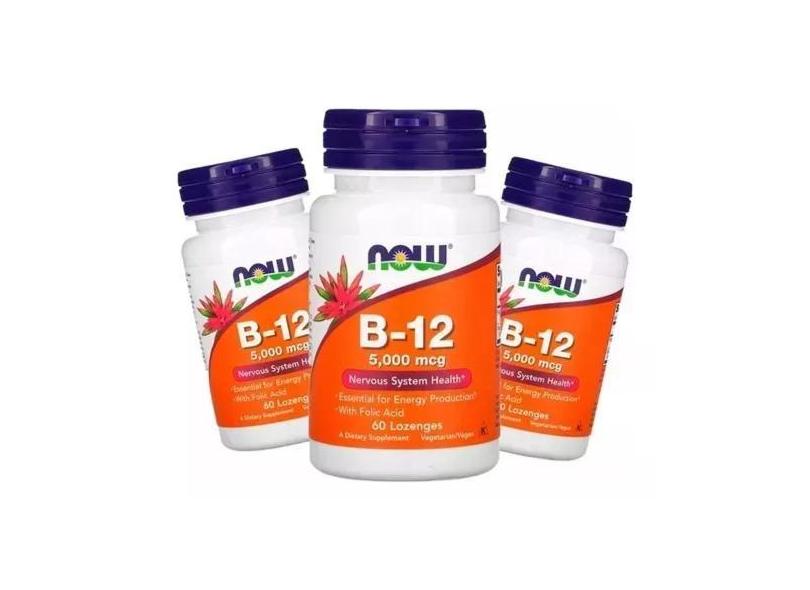 Now Foods Vitamina B12 5000Mcg E Ácido Fólico 60Cáps Kit 3Un com o ...