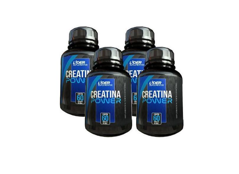 Creatina Power - 60 Cápsulas De 500Mg Kit Com 4 Potes - Lider Vendas ...