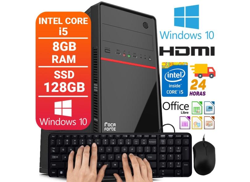 Computador Pc Cpu Intel Core i5 Com Hdmi 8GB SSD 128GB Windows 10 ...