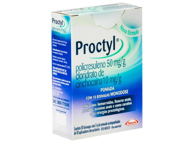 Proctyl Contra Hemorroidas 3 Mg Monodose 10Bisnagas 10 Aplicacoes 10 Un ...