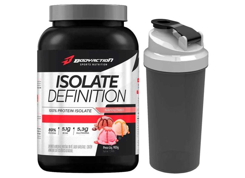 KIT WHEY ISOLADO ISOLATE DEFINITION 900G BODY ACTION + COQUETELEIRA ...