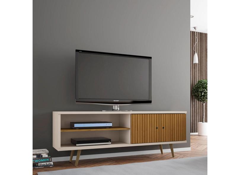Rack Para Tv Até 60 Polegadas 2 Portas Retrô Onix Offwhite Com Cinamomo ...