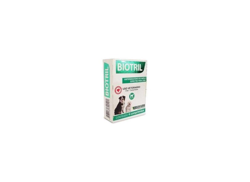Vermífugo para Cães Biotril - 4 Comprimidos - Biofarm com o Melhor ...