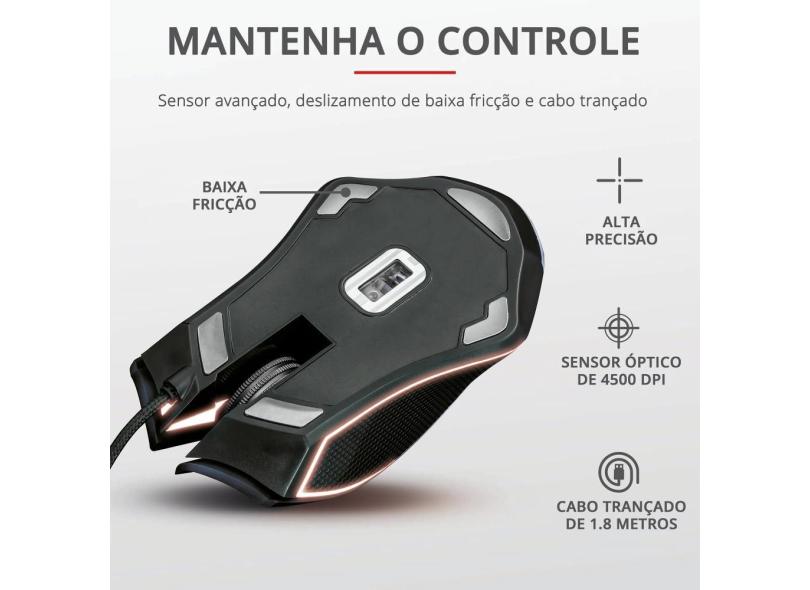 Mouse Gamer rgb 4500dpi 7 botões gxt 160X Ture Trust em Promoção é no ...