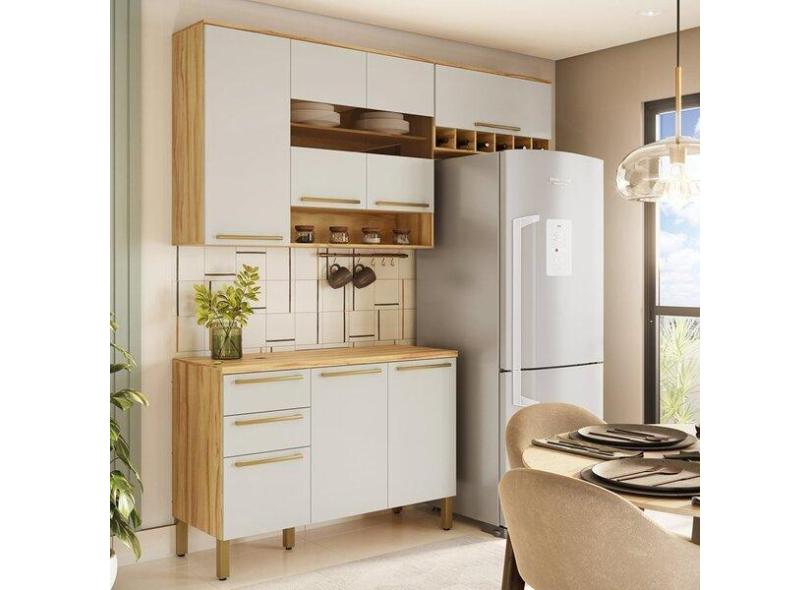 Cozinha Modulada Compacta 3 Pe as 7 Portas 2 Gavetas Com Tamp com o ...