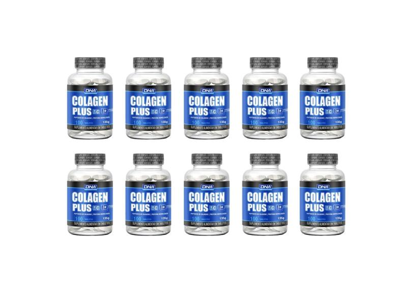 Colagen Plus - Colágeno 1000mg 100 TABLETS - DNA - Kit c/ 10 unidades ...