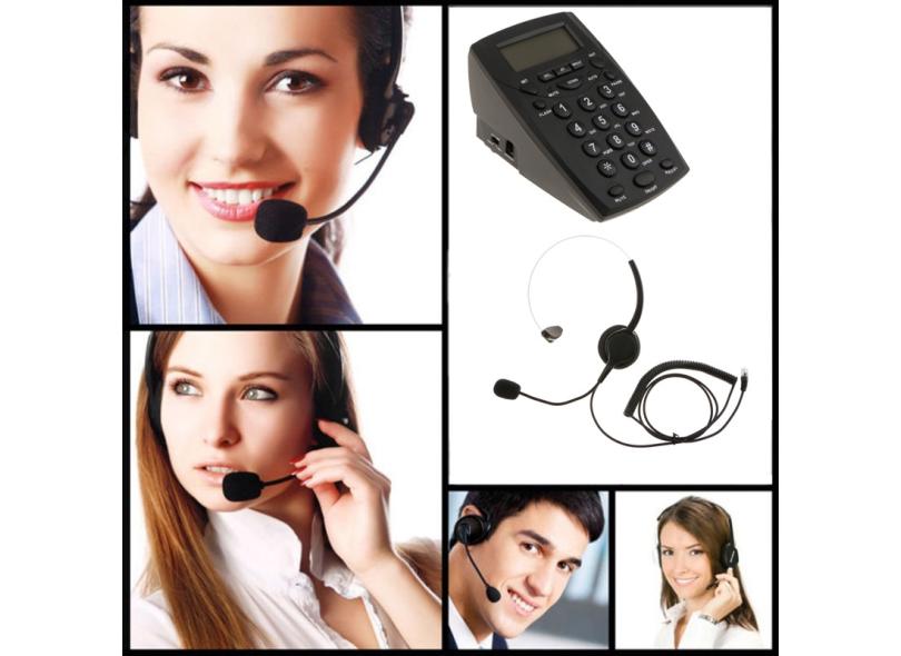 Ht500 Telefone Com Fio Fone De Ouvido Mãos-livres Mesa Call Center ...