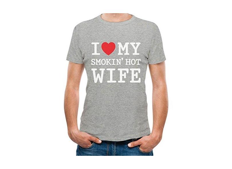 TeeStars - I Love My Smokin' Hot Wife - Camiseta romântica para presente no dia das mães, , M ...