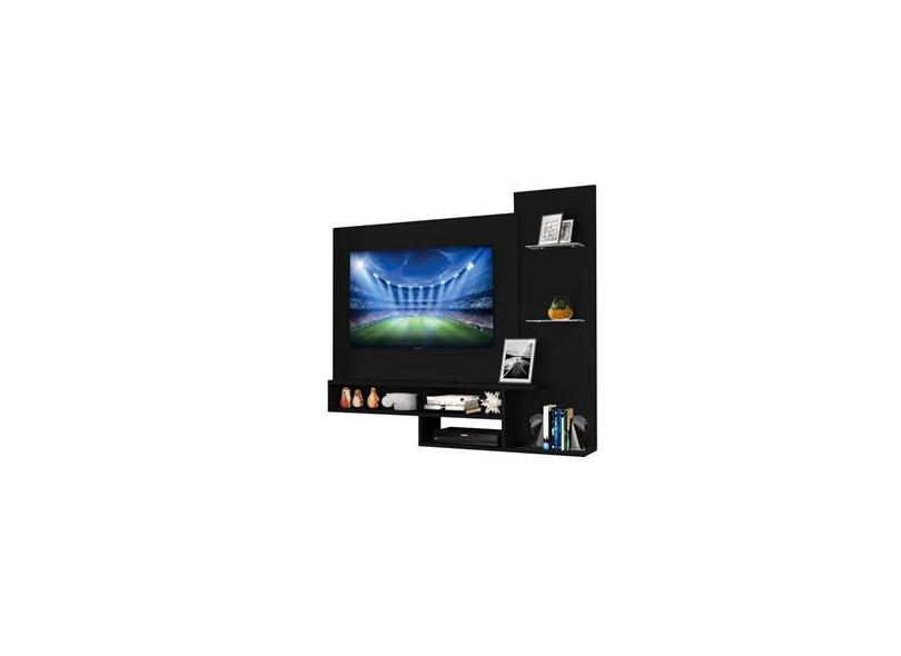 Painel para TV de 50" com nichos e prateleiras de vidro Bruxelas ...