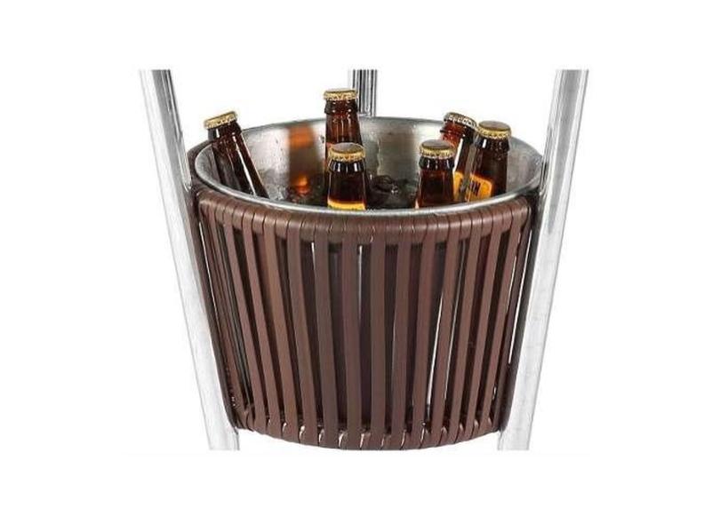 Conjunto de Mesa Jardim Alumínio Fibra 4 Cadeiras Área Externa Castanho ...