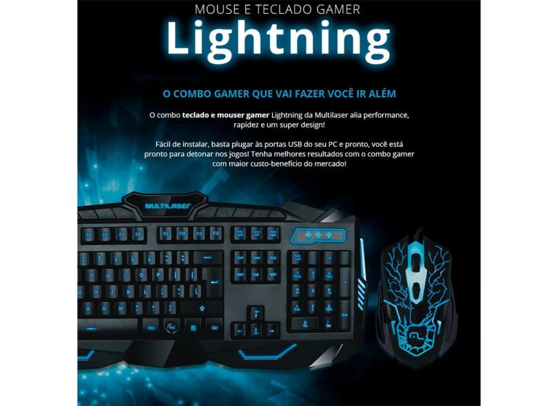 Kit Teclado Mouse Gamer Multimídia Led Multilaser TC195 com o Melhor ...