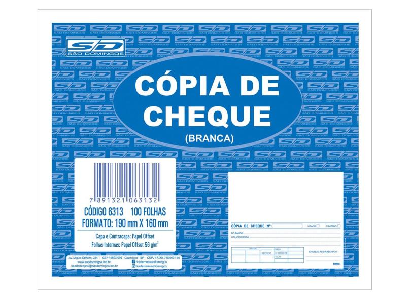 Cópia de Cheque , 100 Folhas, Contém 10 Unidades, São Domingos - 6313 ...