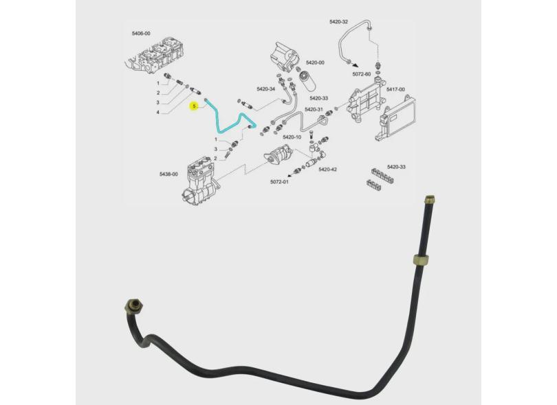 Tubo diesel bomba alimentadora p/ cabeçote iveco novo stralis/novo ...