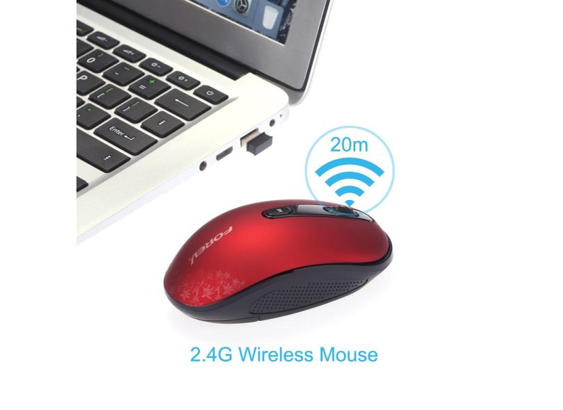 Forev 2.4G sem fio ergonómico móvel Optical Power Saving mouse sem fio ...