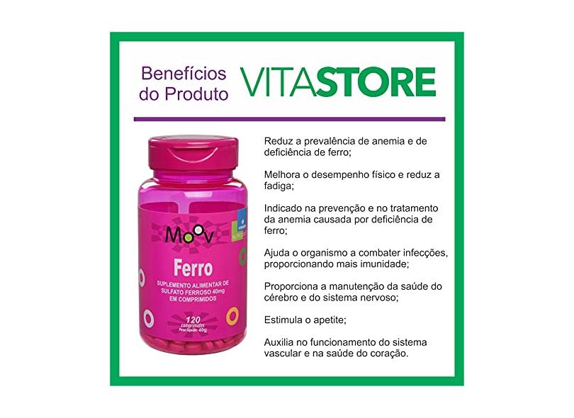Suplemento de Ferro p/ o Coração e a Imunidade 40mg 120 Comprimidos com ...