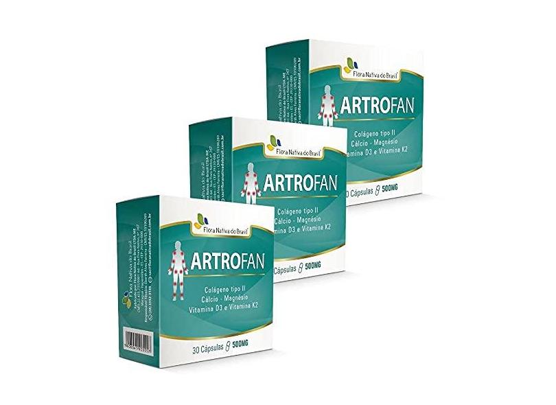 KIT 3X Artrofan 30 cápsulas - Colágeno Tipo II - Flora Nativa com o ...