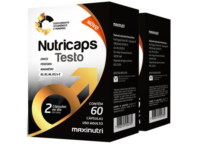 Kit 2 Caixas Nutricaps Testo 60 Cápsulas Maxinutri com o Melhor Preço é ...