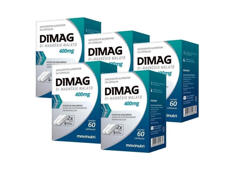 Dimag Di-Malato De Magnésio 5 Unidades 60 Cápsulas Maxinutri com o ...