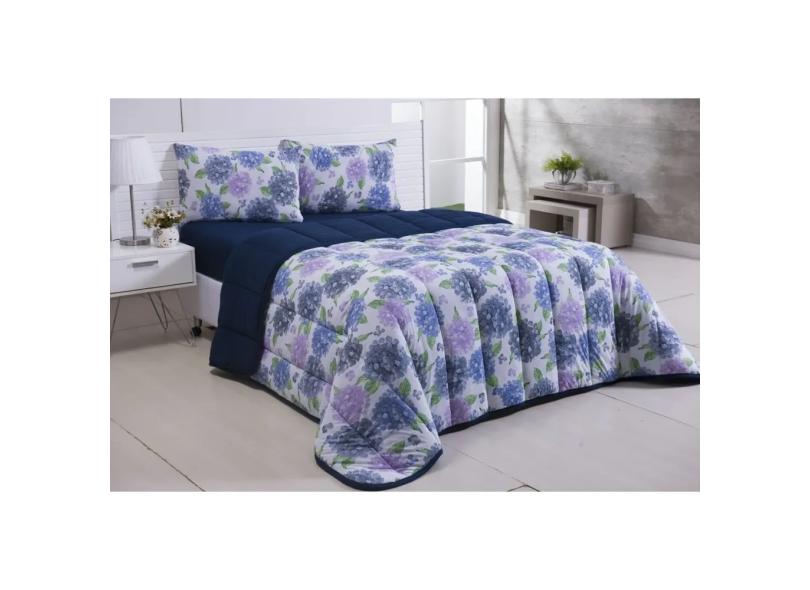 Kit Edredom Com Jogo De Cama Lençol Solteiro Malha 03 Pçs com o Melhor ...