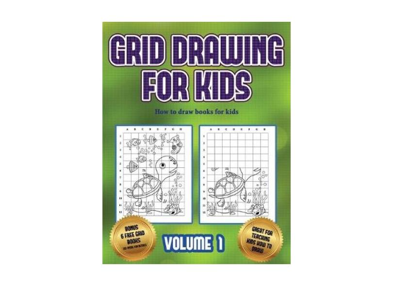 How to draw books for kids (Grid drawing for kids - Volume 1) em ...